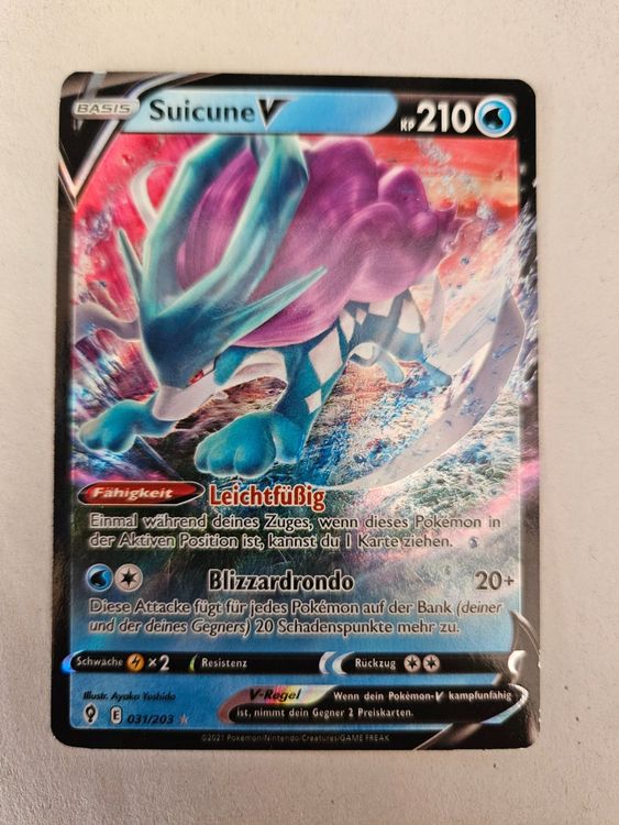 Carte Pokémon Suicune V 031/203 - EB07 Évolution Céleste DE | Kaufen ...