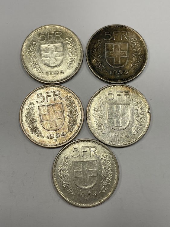 5stk. 5.- silber 1954 (93) | Kaufen auf Ricardo