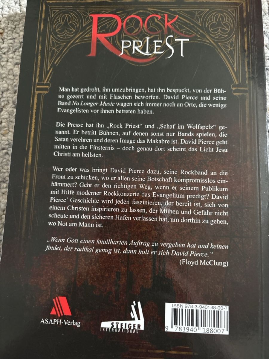 Rock Priest - David Pierce Biografie ASAPH Verlag (Gebraucht) in ...