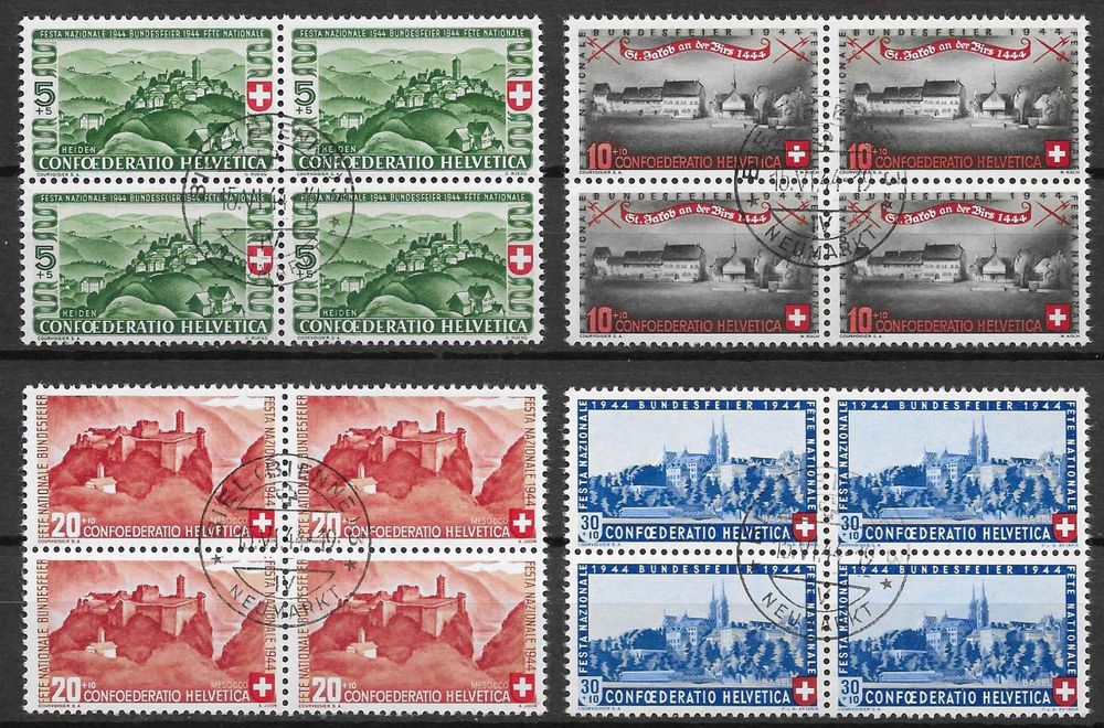 1944: Pro Patria Nr.B22-25 Vierer Serie ET Biel ( Bienne ) | Kaufen auf Ricardo