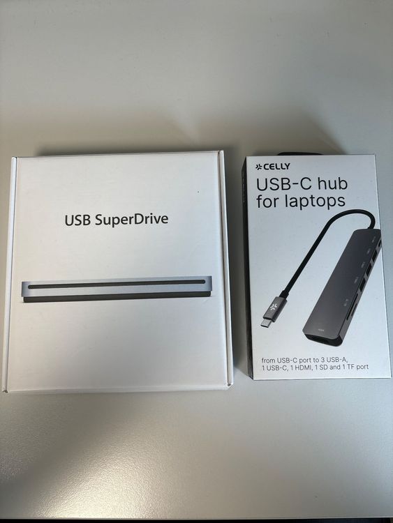 Apple SuperDrive (mit Garantie) + USB-C Hub for laptops (Gebraucht) in ...