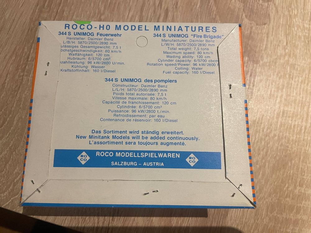 H0 Roco UNIMOG Feuerwehr Minitanks Z-344 S | Kaufen auf Ricardo