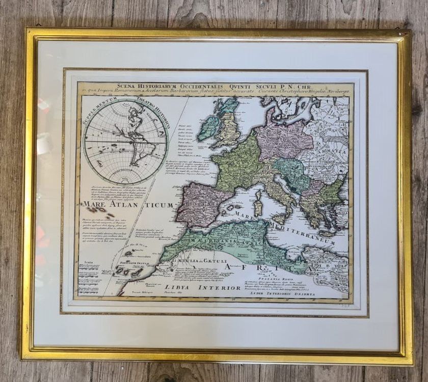 Antike Landkarte Europa, ca 1720 - Scena Historiarum ... | Kaufen auf ...