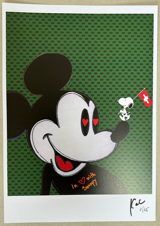 KeC: Mickey in Love with Swiss Snoopy, signiert 3/15 (Neu (gemäss Beschreibung)) in Meilen für ...