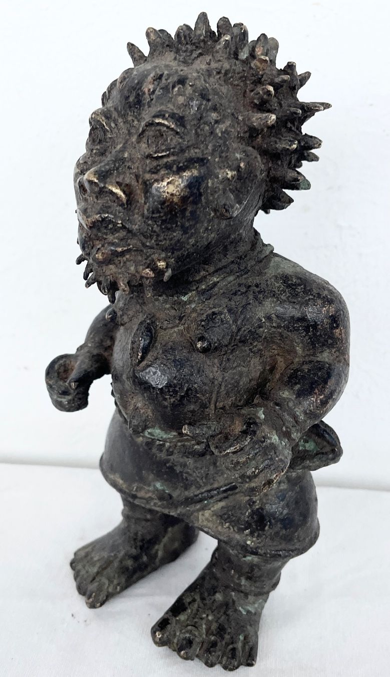Rarität alter Benin Bronze Zwerg König Höhe 20,5 cm Kg 1,3 (Gebraucht ...