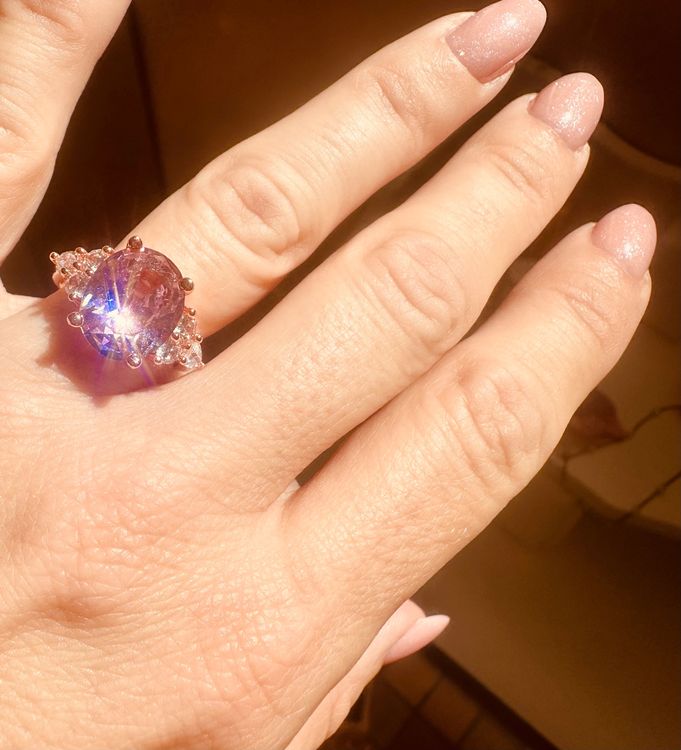 Bague or rose pierre rose magnifique éclat (Neu und originalverpackt ...