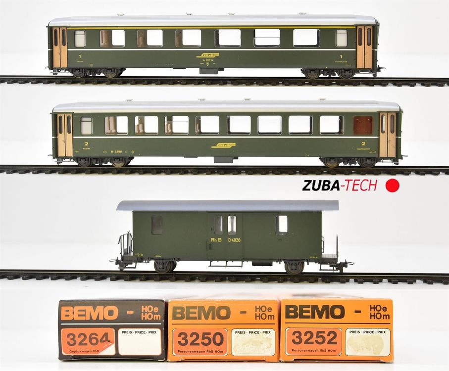 Bemo 3x Personenwagen RhB H0m GS mit OVP | Kaufen auf Ricardo