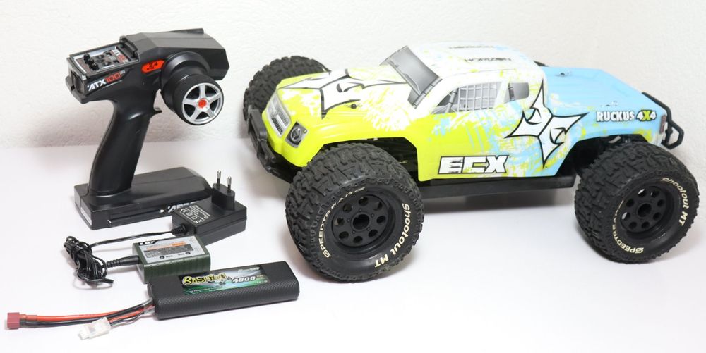 ECX Ruckus 4x4 Brushless Monster Truck 1:10 RTR mit LiPo (Gebraucht) in ...