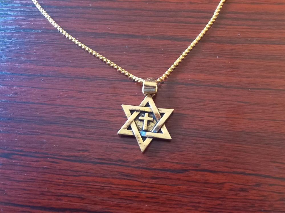 Halskette jüdischem Stern Israel Collier étoile Israel 5STK (Neu ...