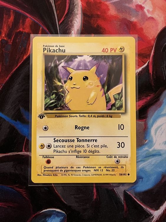 Carte Pokémon Pikachu – Set de Base 1re Édition (58/102) (D'occasion) à ...