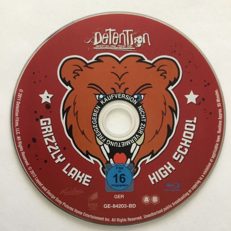 📀Detention Blu Ray nur Disc ohne Cover 📀 (Neu (gemäss Beschreibung)) in ...