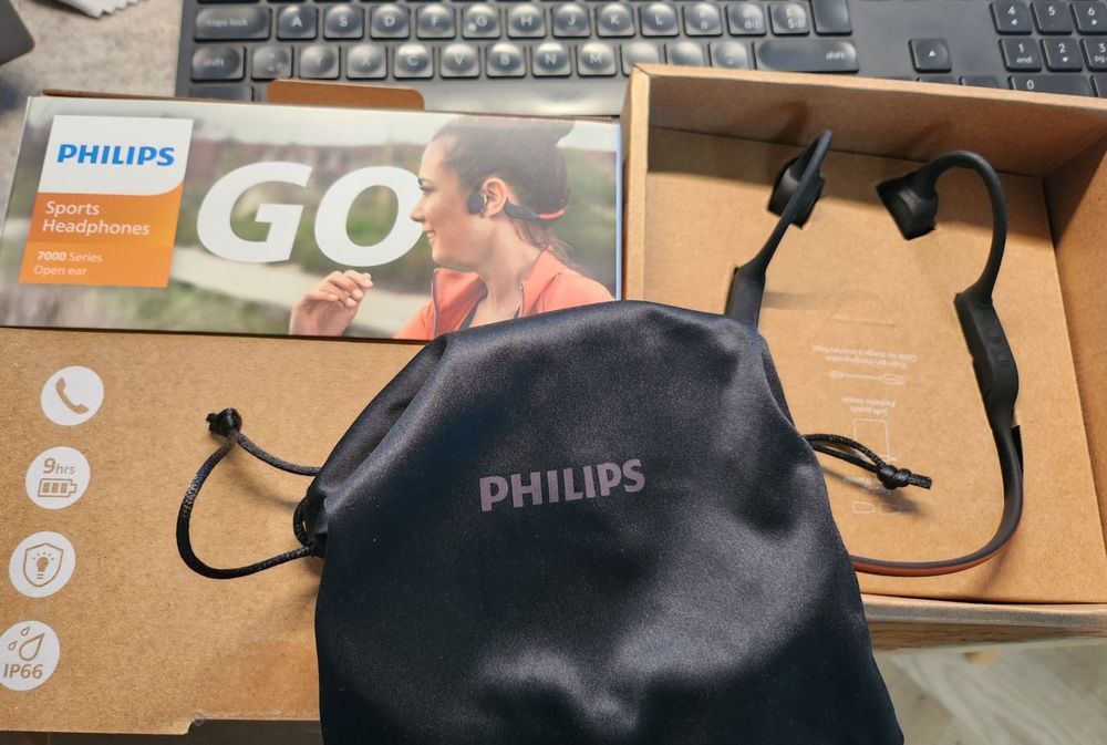 Philips Bone Conduction Sport Kopfhörer Schwarz Open-Ear! (Neu (gemäss ...