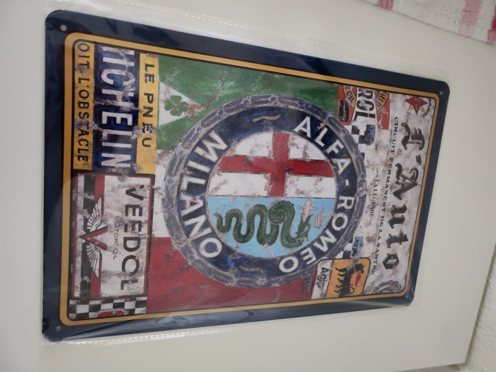 Alfa Romeo Logo Blech Schild circuit de la sarthe la legend (Neu und ...