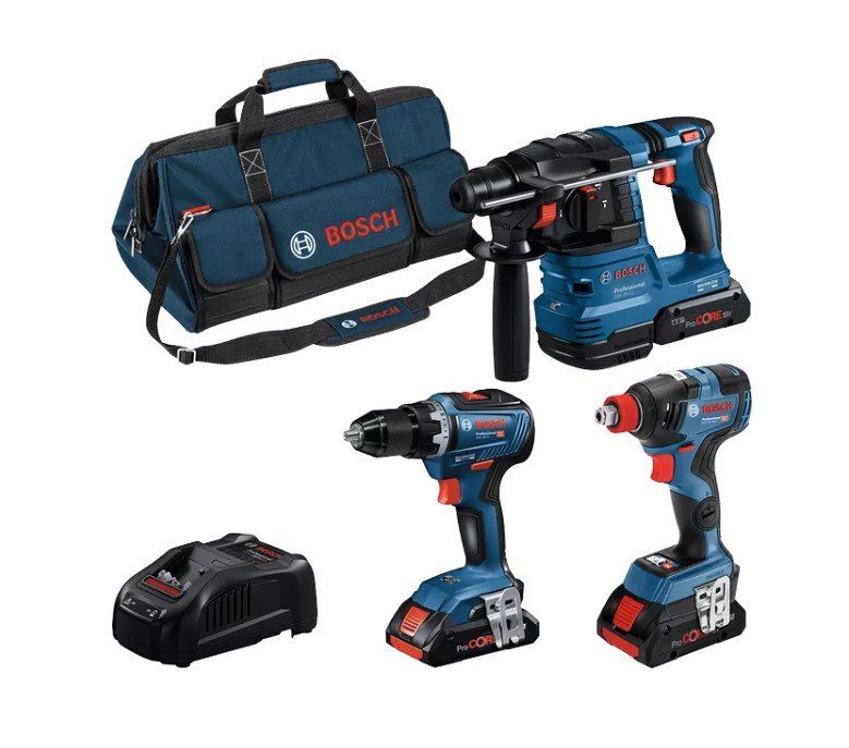 Bosch Professional Profi Set 18V(GSR,GDX,GBH,3xPC4,0Ah,GAL) (Neu und ...