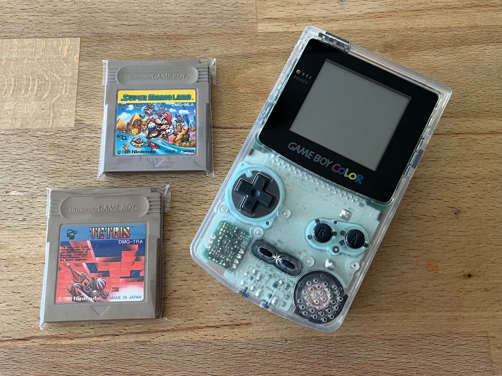 Game Boy Color transparent clear + Super Mario Land + Tetris (Gebraucht ...