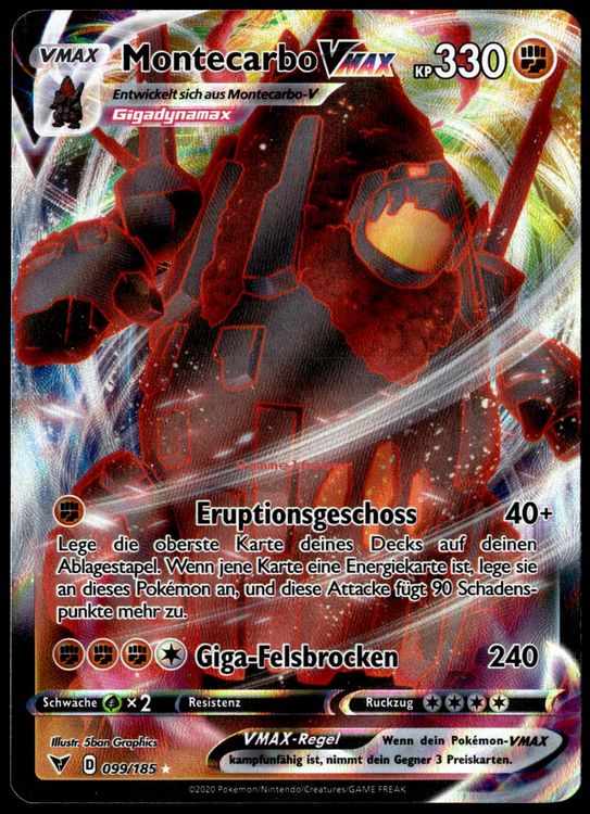 Pokémon Montecarbo VMAX / Coalossal VMAX VIV 99 / DE / NM | Kaufen auf ...