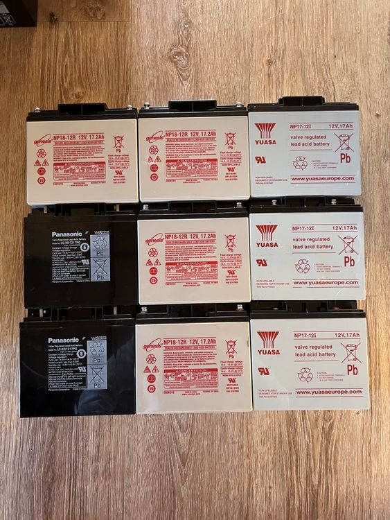 Blei Akkus Panasonic, Genesis, YUASA 12V 17Ah (Gebraucht) in Oberkirch ...