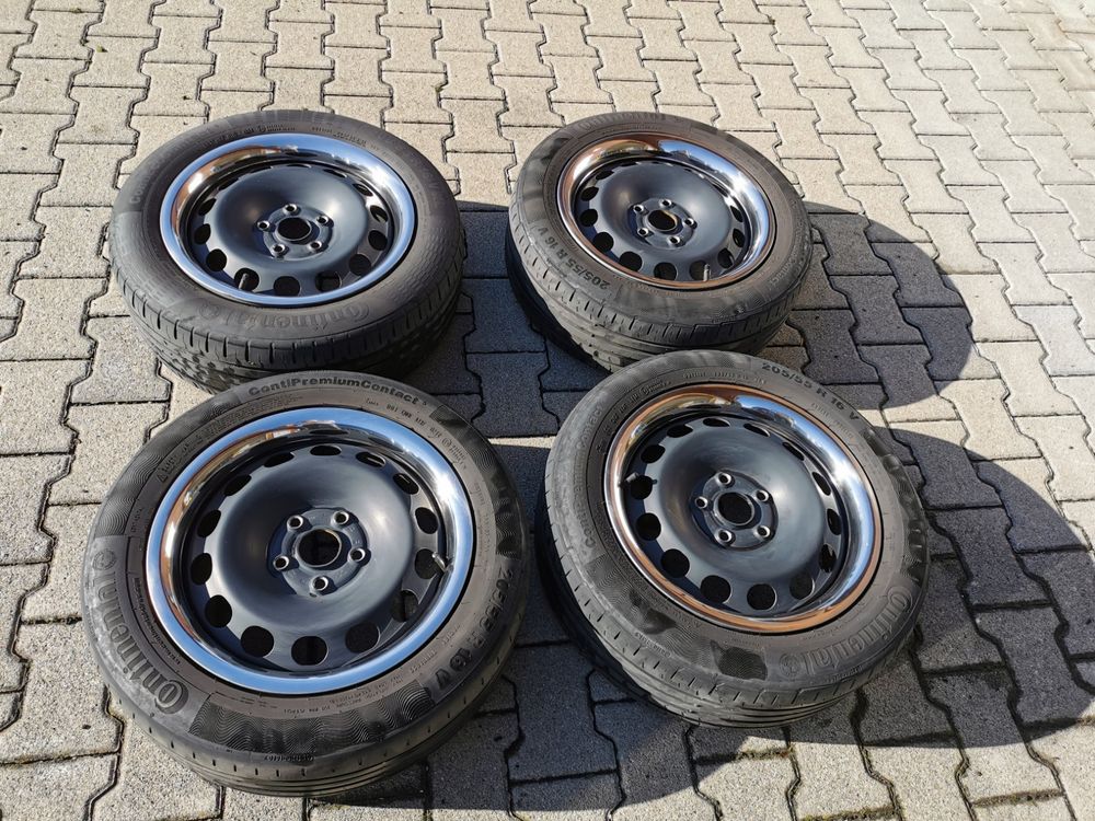 Original VW Stahlfelgen mit Edelstahl Ziehrringen Retro Kult | Kaufen ...