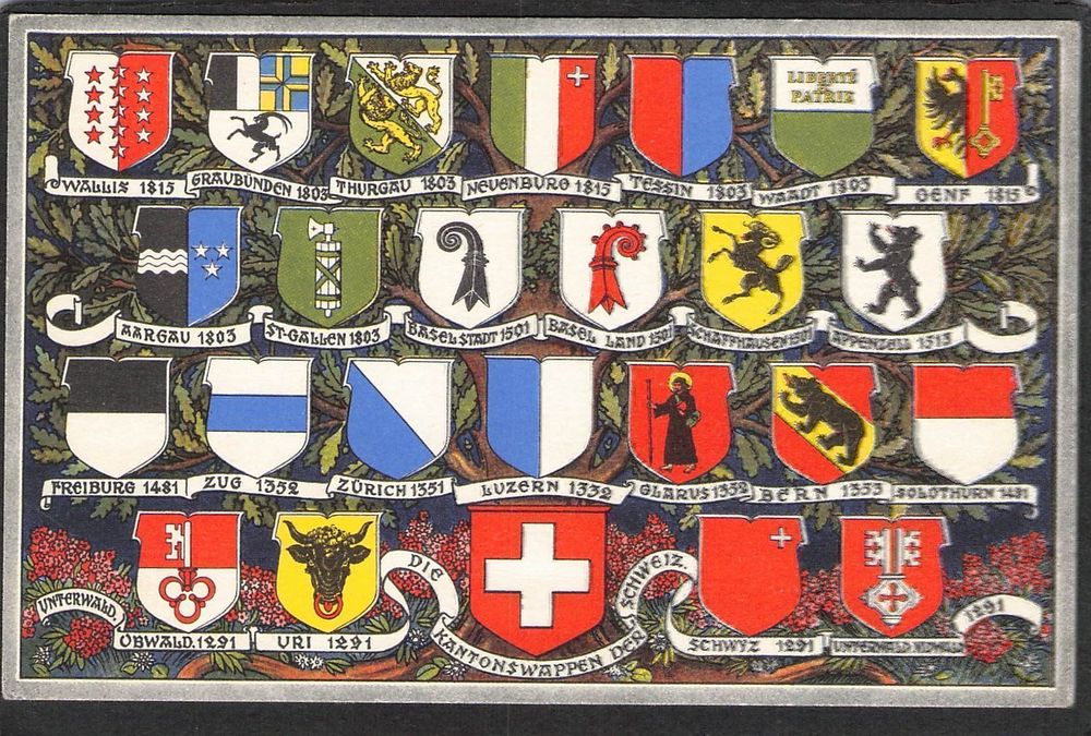 - AK Schweiz , Kantone , Wappen , (Gebraucht) in Reichenburg für CHF 7 – mit Lieferung auf ...