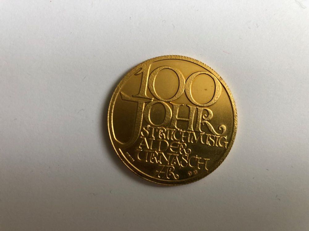Münze goldfarben "100 Johr Striichmusig Alder Urnäsch" (Gebraucht) in ...