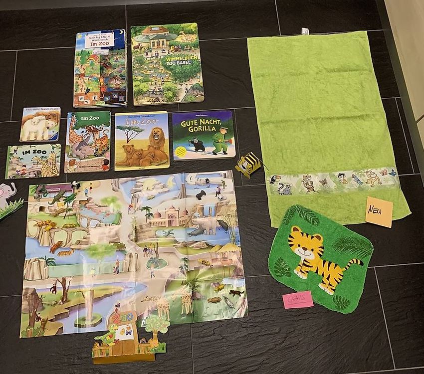 Grosses Zoo Set mit neuem Badetuch | Kaufen auf Ricardo