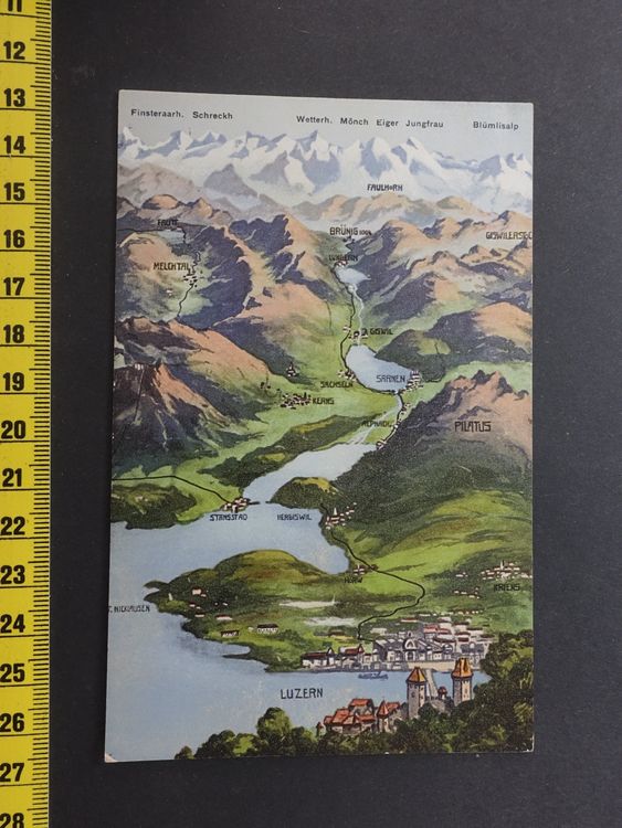 Luzern, Brünig Route, Vogelschaukarte, Pilatus, Sarnen | Kaufen auf Ricardo