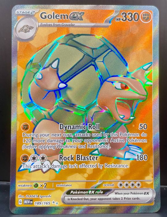 Golem ex Pokemon Sammelkarte 189/165 EN Revers ** | Kaufen auf Ricardo