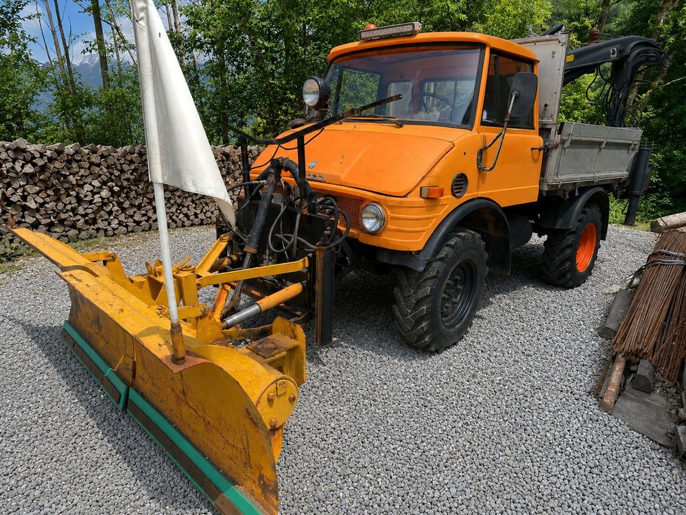 Unimog 421 3.5T mit Kran, Winde, Schnepflug, Schneefräse (Gebraucht) in ...