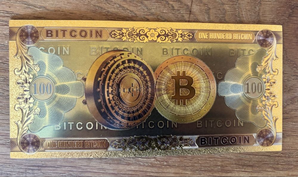 1 Goldfarbene Bitcoin Note (100 Bitcoin) für nur CHF 1.— (Neu (gemäss ...