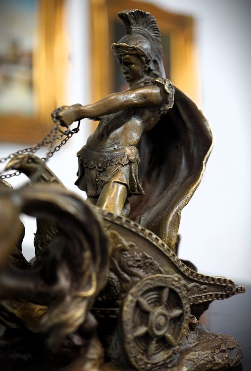 BRONZE SKULPTUR ACHILLES TROJA STREITWAGEN MYTHOLOGIE | Kaufen auf Ricardo