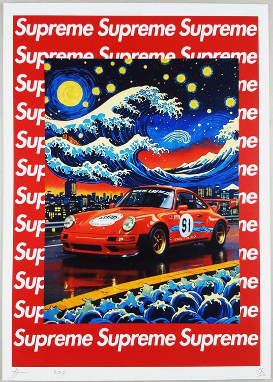 Death NYC Pop Art Druck " Hokusai Wave Supreme Porsche 911 (Neu (gemäss ...