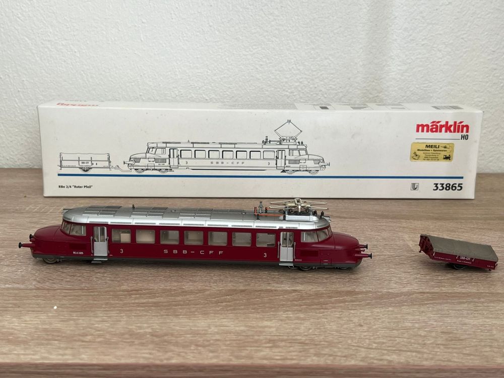 Märklin 33865 E-Lok Roter Pfeil mit Skiwagen SBB H0 (Gebraucht) in St ...