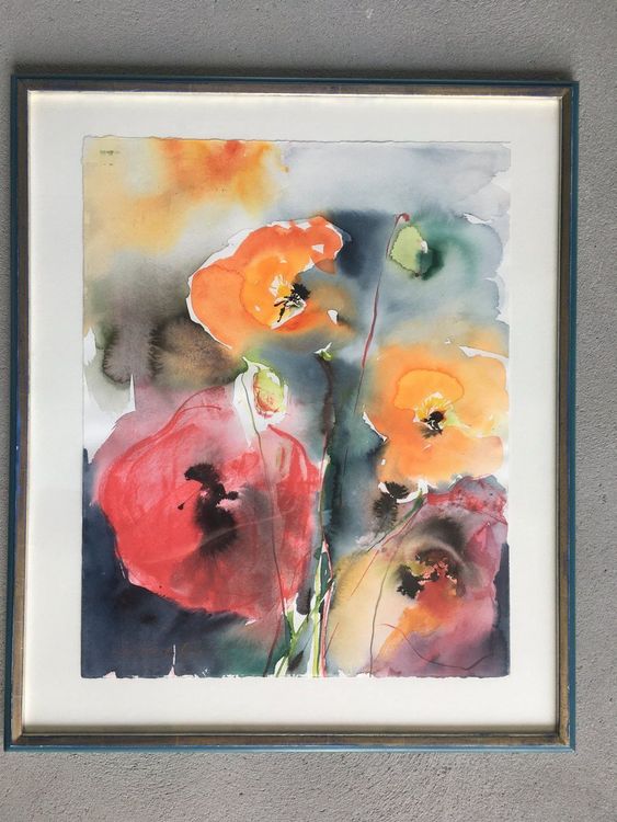 Aquarell Mohnblumen, Christina Kläfiger | Kaufen auf Ricardo