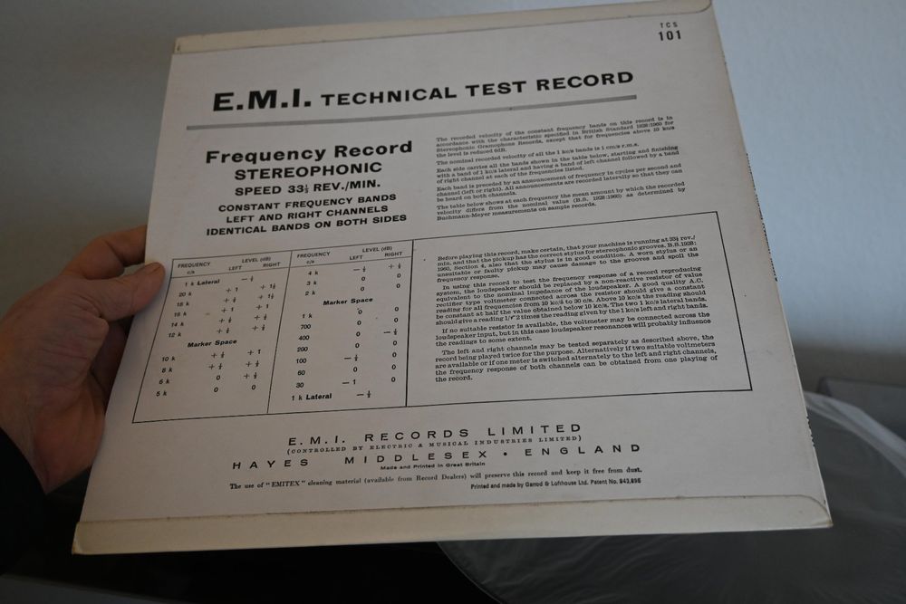 EMI Technical Test Record-Constant Frequency Bands '61 (Gebraucht) in ...
