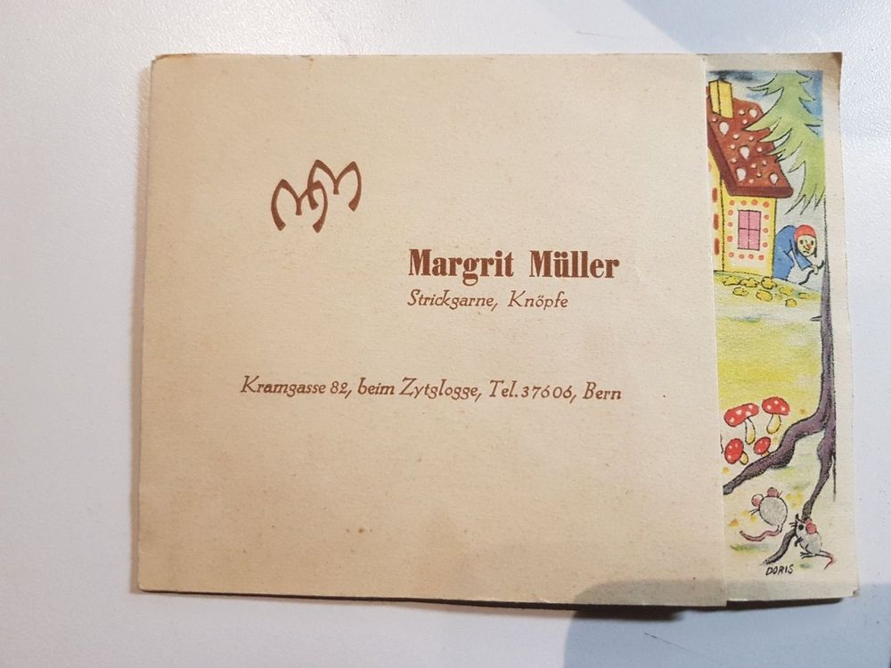 antiker Flyer Visitenkarte Prospekt Margrit Müller Bern | Kaufen auf ...