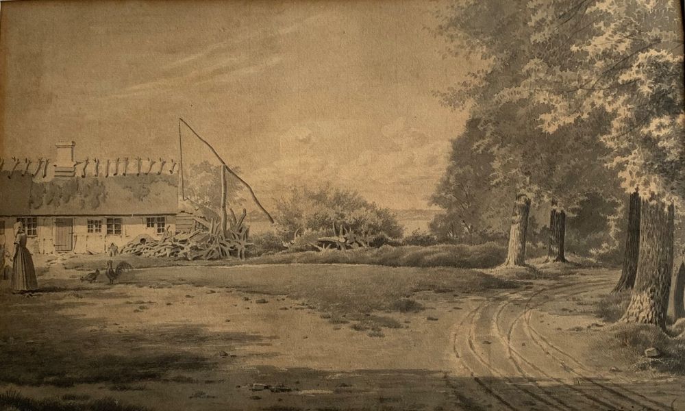 Antike Zeichnung/Aquarell Hofszene Monogrammiert (Gebraucht) in Root für CHF 15 – mit Lieferung ...