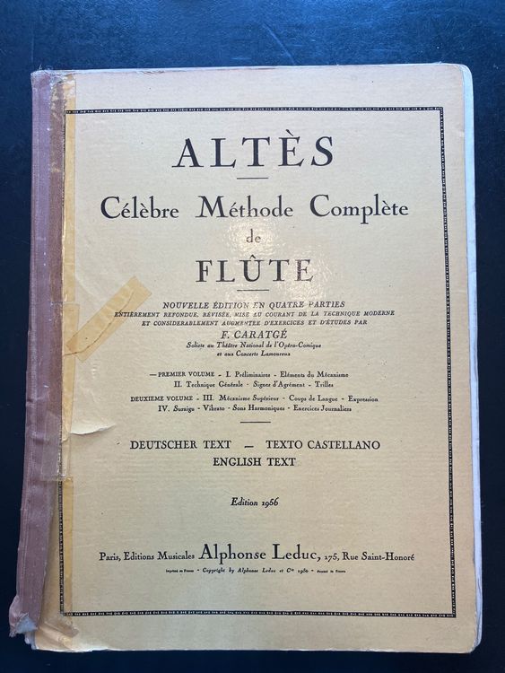 Altès Célèbre Méthode Complète de Flûte, 1956 (Gebraucht) in Wangen ZH ...