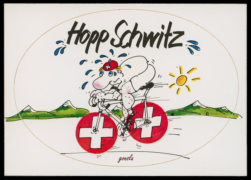 Hopp Schwitz ! "Radfahren" Waschbar Aufkleber - Autocollant | Kaufen ...