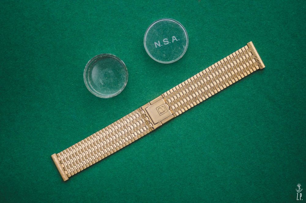 NSA Stahl (Steel) Goldplated bracelet 20mm NOS No.2 (Neu (gemäss ...