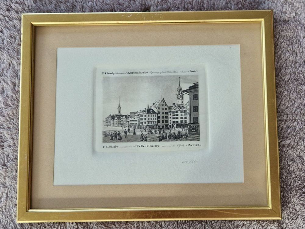 Zürich - Kupferstich Neudruck ab Originalplatte 1985 | Kaufen auf Ricardo