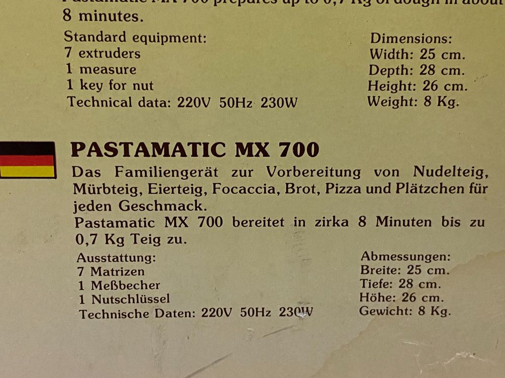PastaMatic SIMAC | Kaufen auf Ricardo