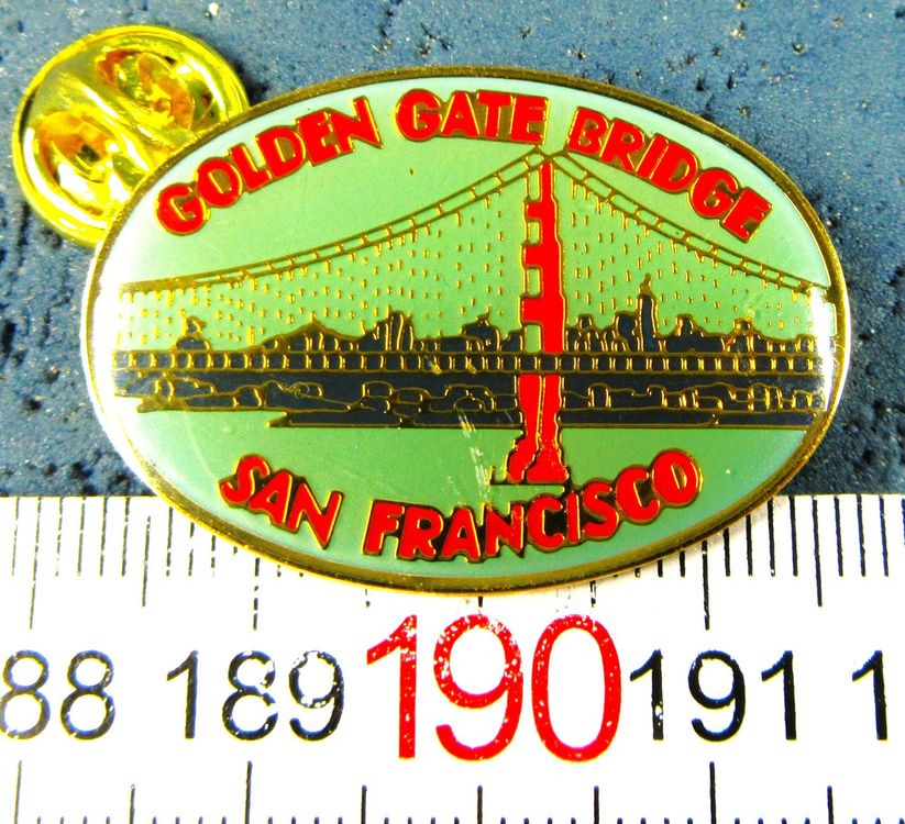 GOLDEN GATE BRIDGE SAN FRANCISCO PIN GLASIERT 35mm GROSSSSS (Gebraucht ...