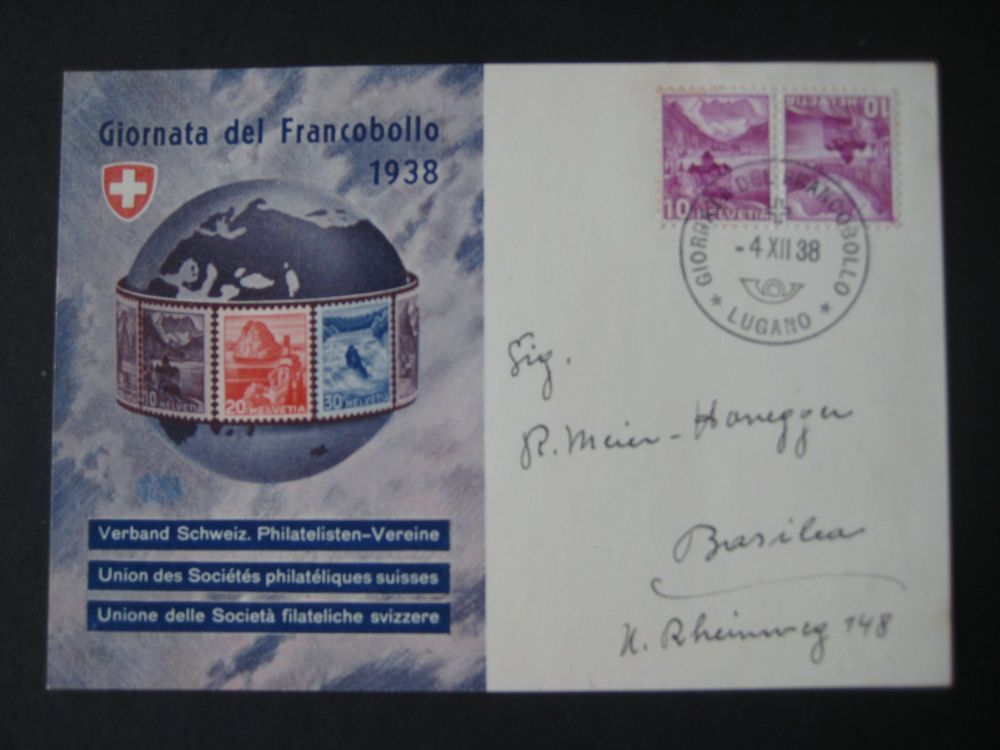 Tag der Briefmarke 1938, italienisch mit Kehrdruck (Gebraucht) in Spiegel b. Bern für CHF 5 ...