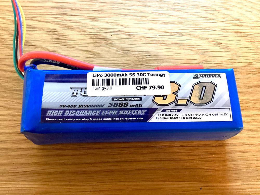 LiPo 3000mAh 5S Turnigy 18.5V (Neuf (Voir description)) à Trélex pour ...