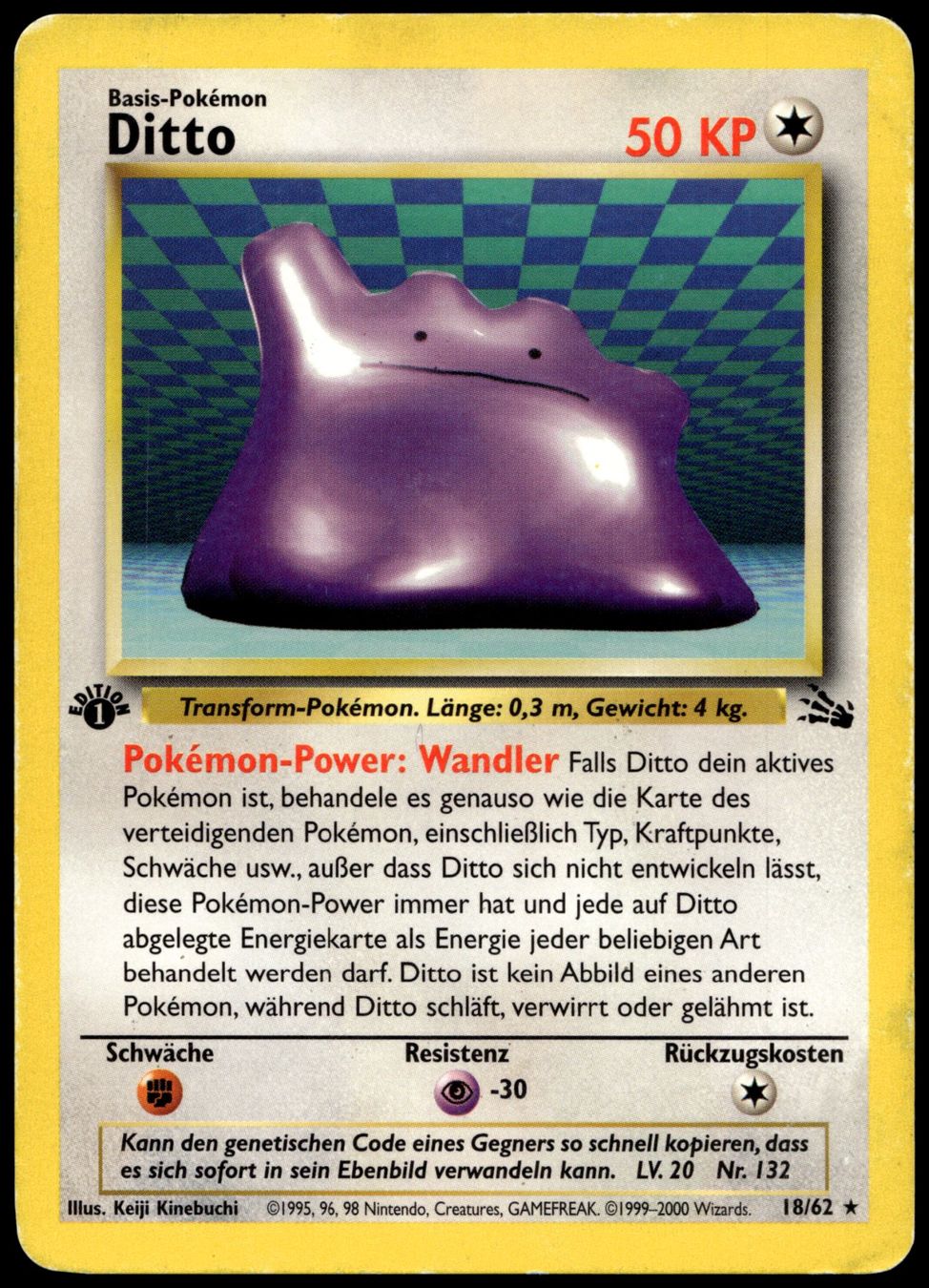 Ditto 18/62 Rare Pokémon Fossil 1.Edition ab 1.- (Neu (gemäss ...