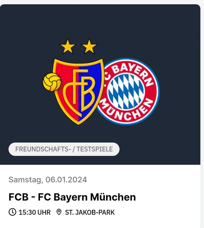 2x Fc Basel vs Bayern ticket billet (Neu und originalverpackt) in ...