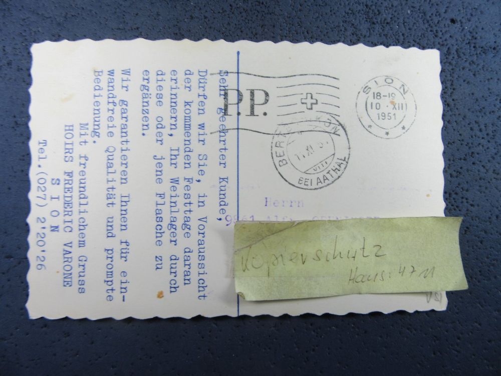 SION 1951 CHAPELLE DE TOUS LES SAINT ET HAUT-DE-CRY VS AK (Gebraucht) in Ettingen für CHF 1 ...