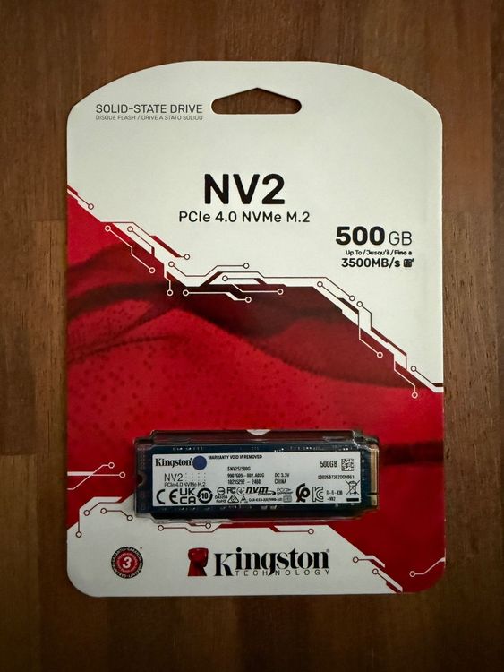 Kingston SSD NV2 M.2 2280 NVMe 500 GB (Neu und originalverpackt) in ...