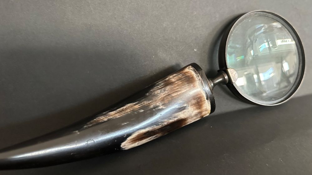 Antike Grosse Luppe mit Bronze Haltung und Horn Griff | Kaufen auf Ricardo