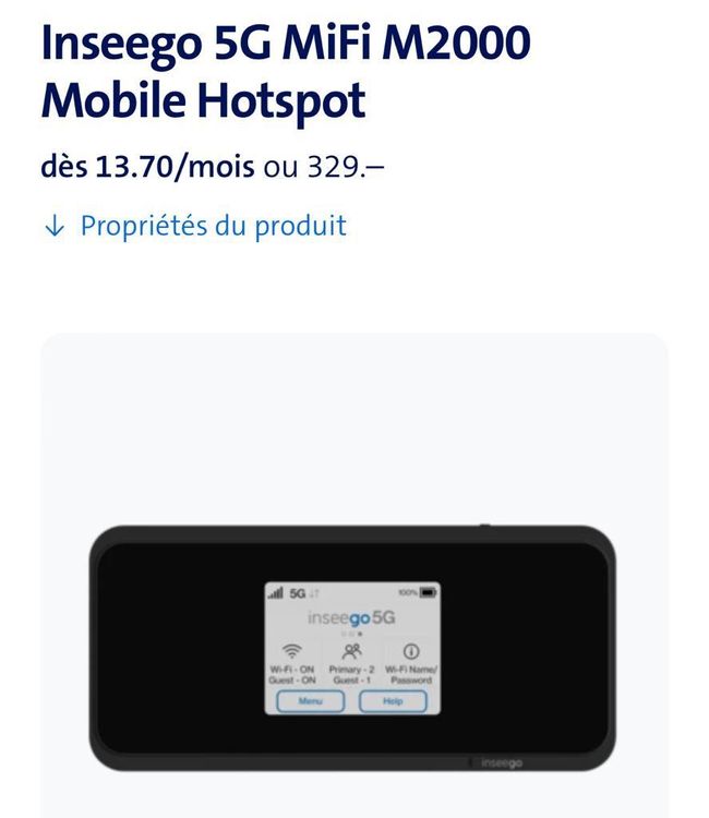 Inseego 5G MiFi M2000 (Gebraucht) in für CHF 150 – mit Lieferung auf ...